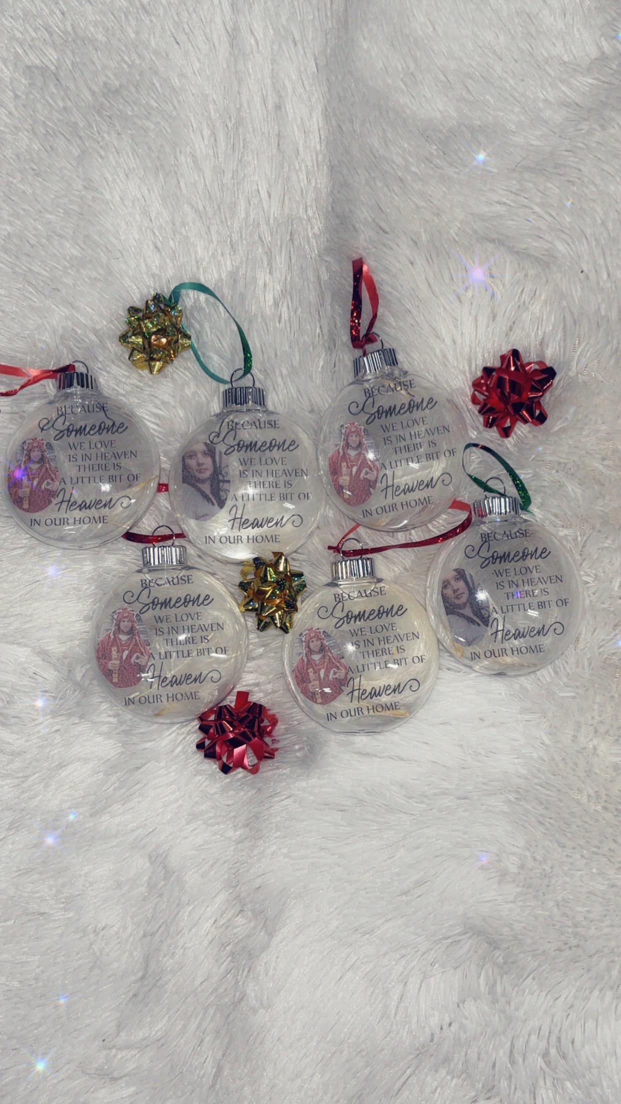Custom Photo Memory Ornament, Because Someone We Love is in Heaven ...