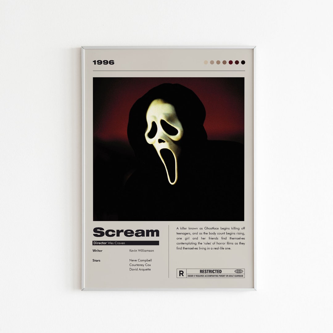 Scream Movie Poster Minimalist Movie Poster Horror Movie Print Custom ...