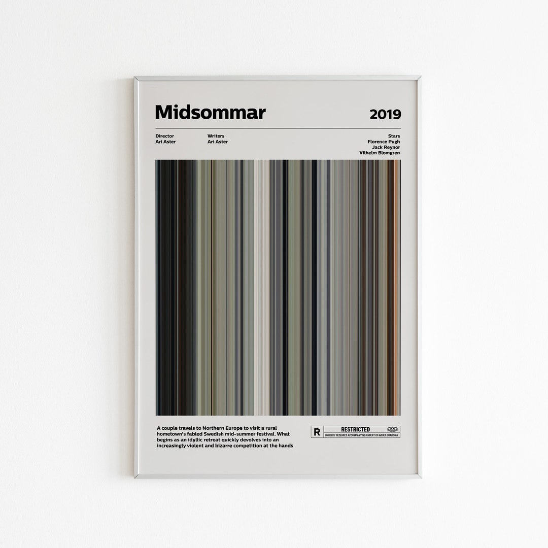 Midsommar Movie Barcode Poster | Horror Film Art Print | Ari Aster ...