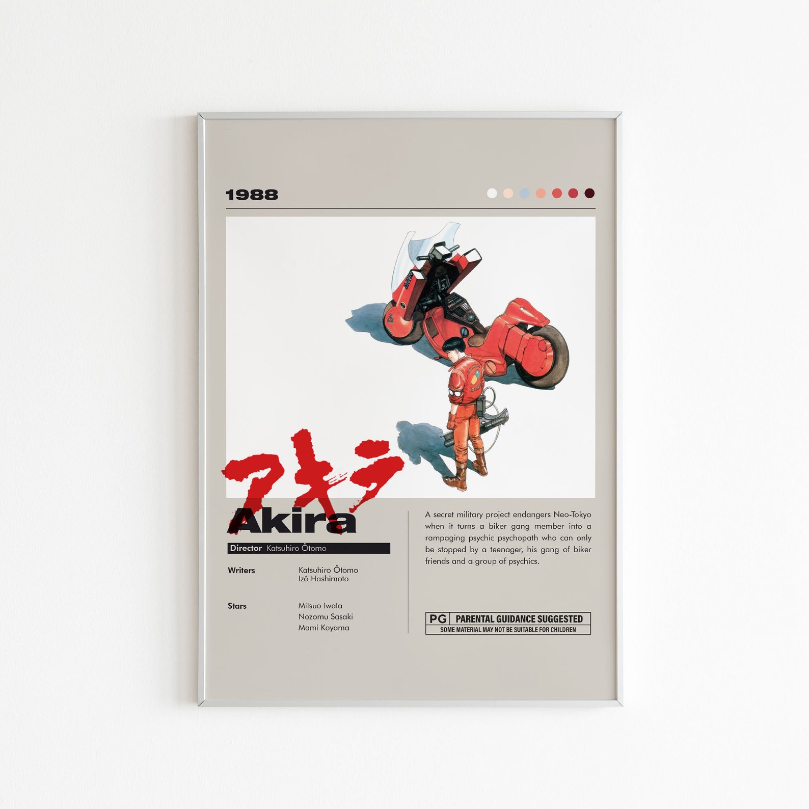 Akira Movie Poster Minimalist Movie Poster Anime Movie Poster Custom ...