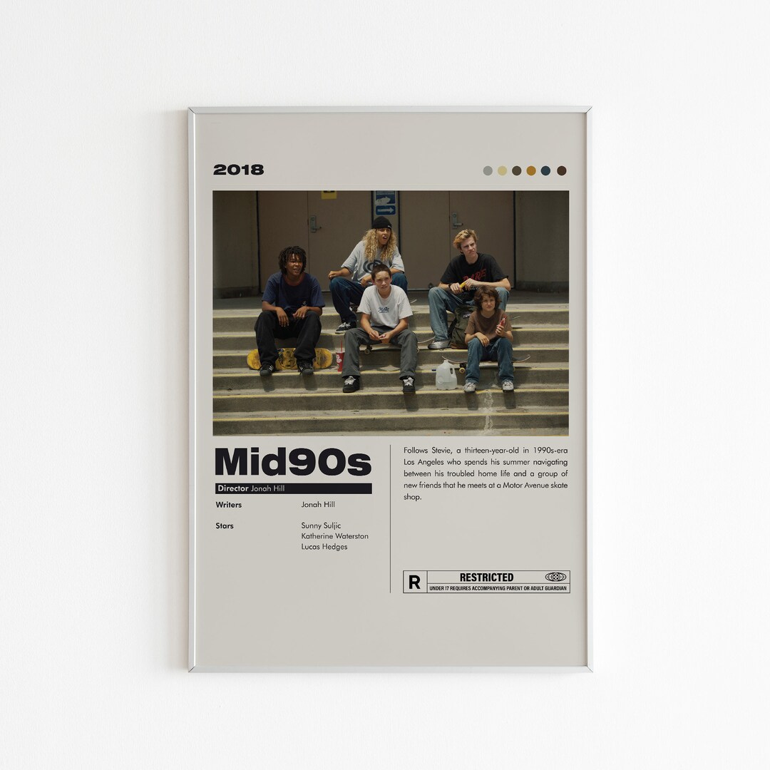 Mid90s Minimalist Movie Poster | Jonah Hill | Custom Movie Print | Wall ...