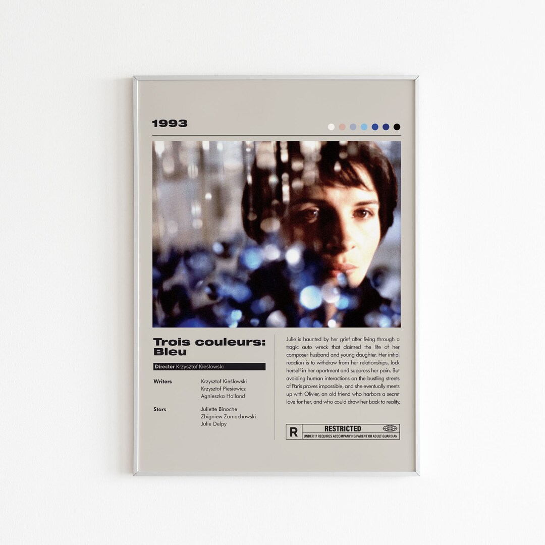 Three Colors Blue Movie Poster: Minimalist Wall Art Print - Etsy