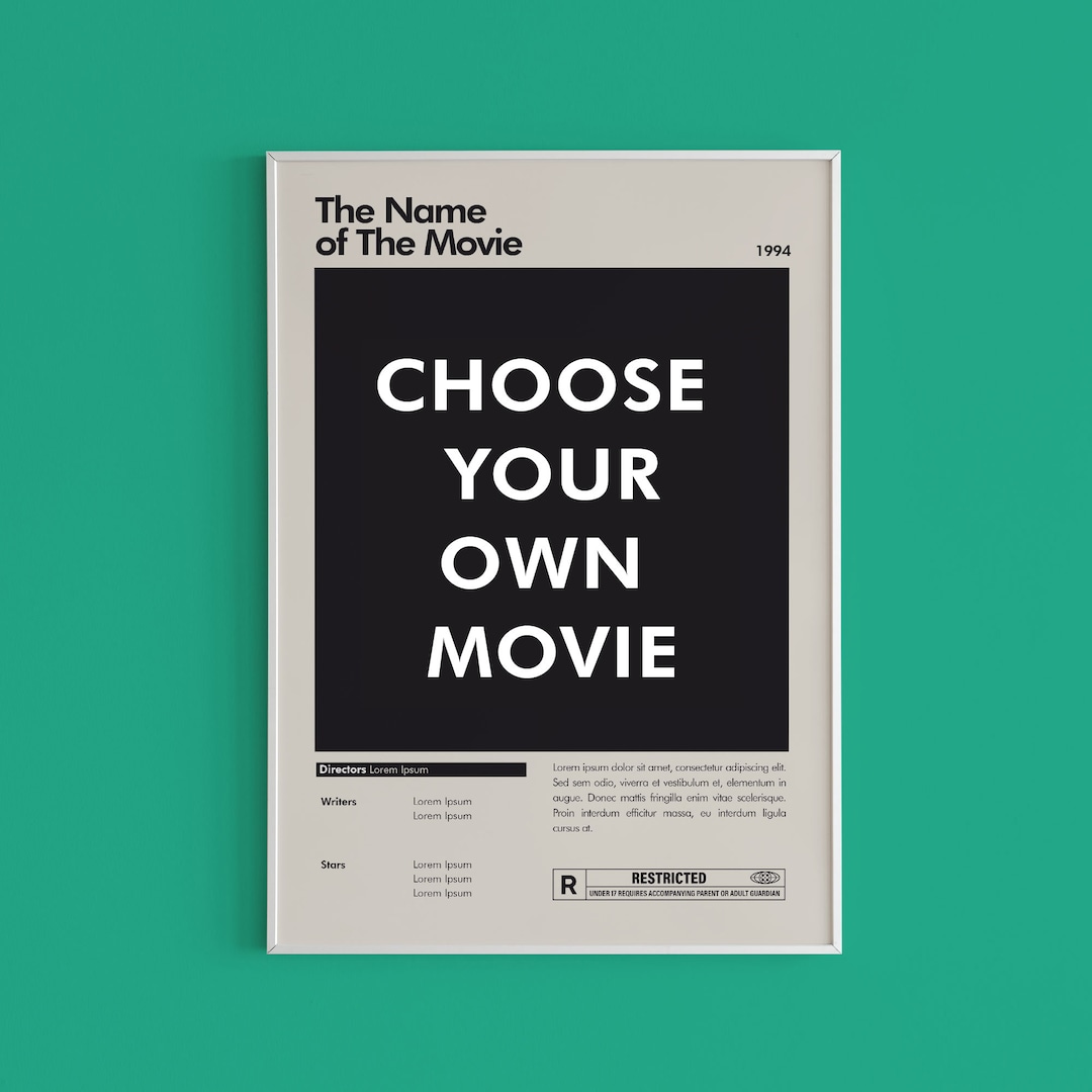 Custom Minimalist Movie Poster: Personalized Film Print - Etsy