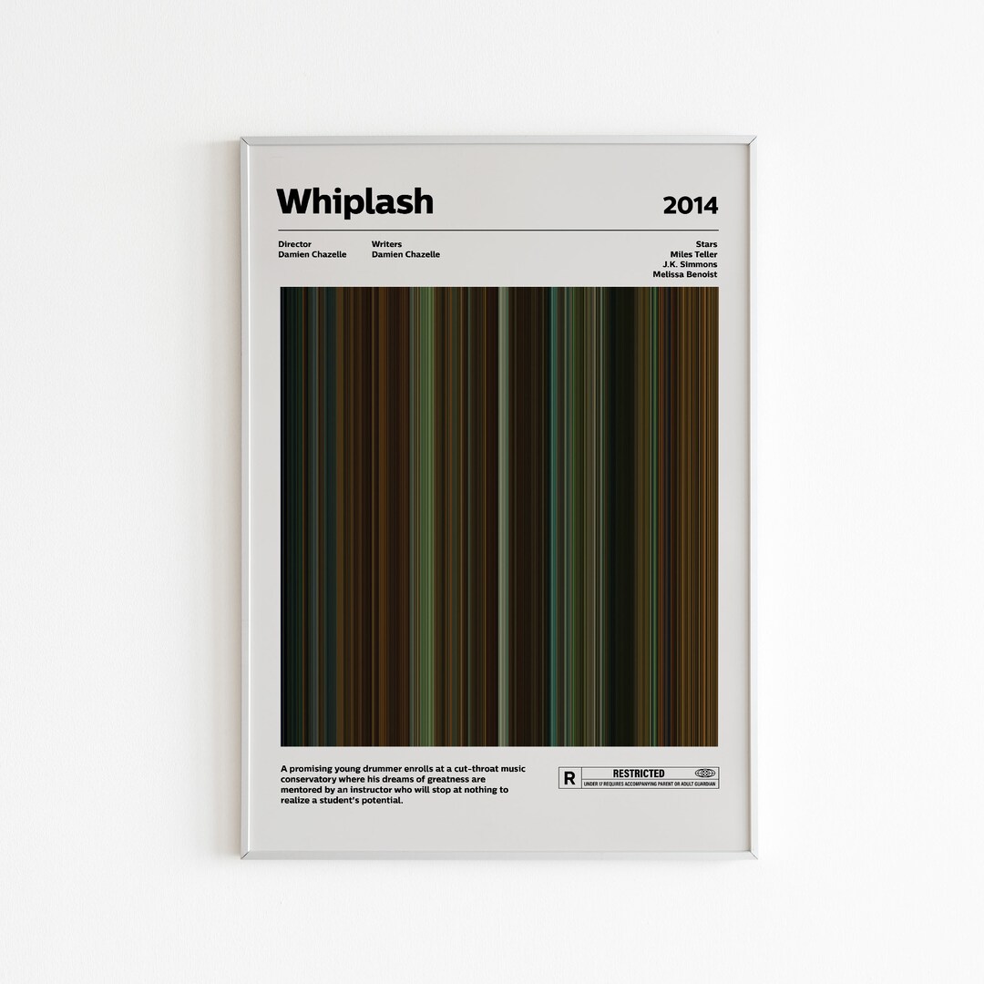 Whiplash Movie Barcode Poster | Intense Jazz Film Art Print | Unique ...
