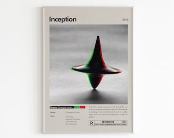 Inception Christopher Nolan Minimalist Movie Poster, Movie Art, Vintage ...