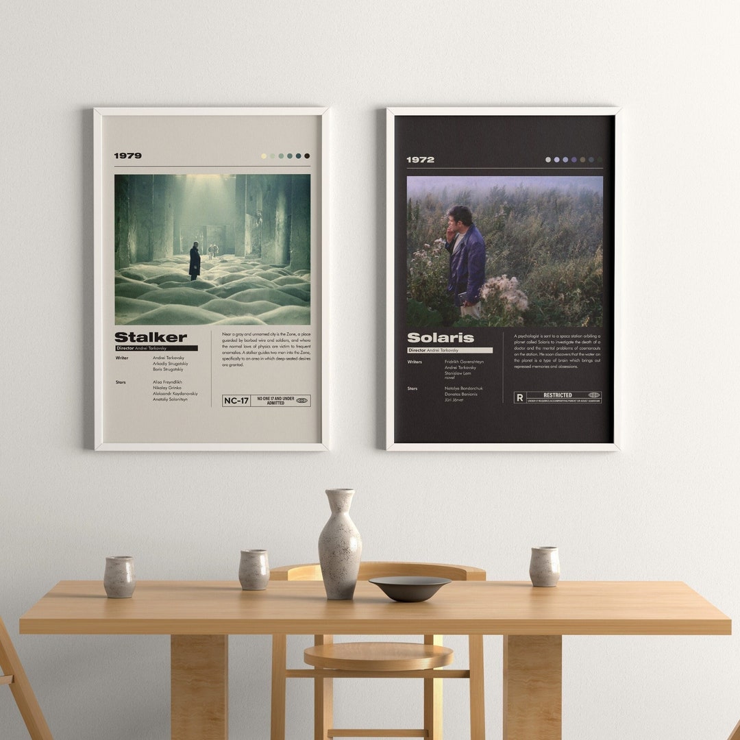 Tarkovsky Set of 2 Movie Poster | Minimalist Movie Poster | Vintage ...