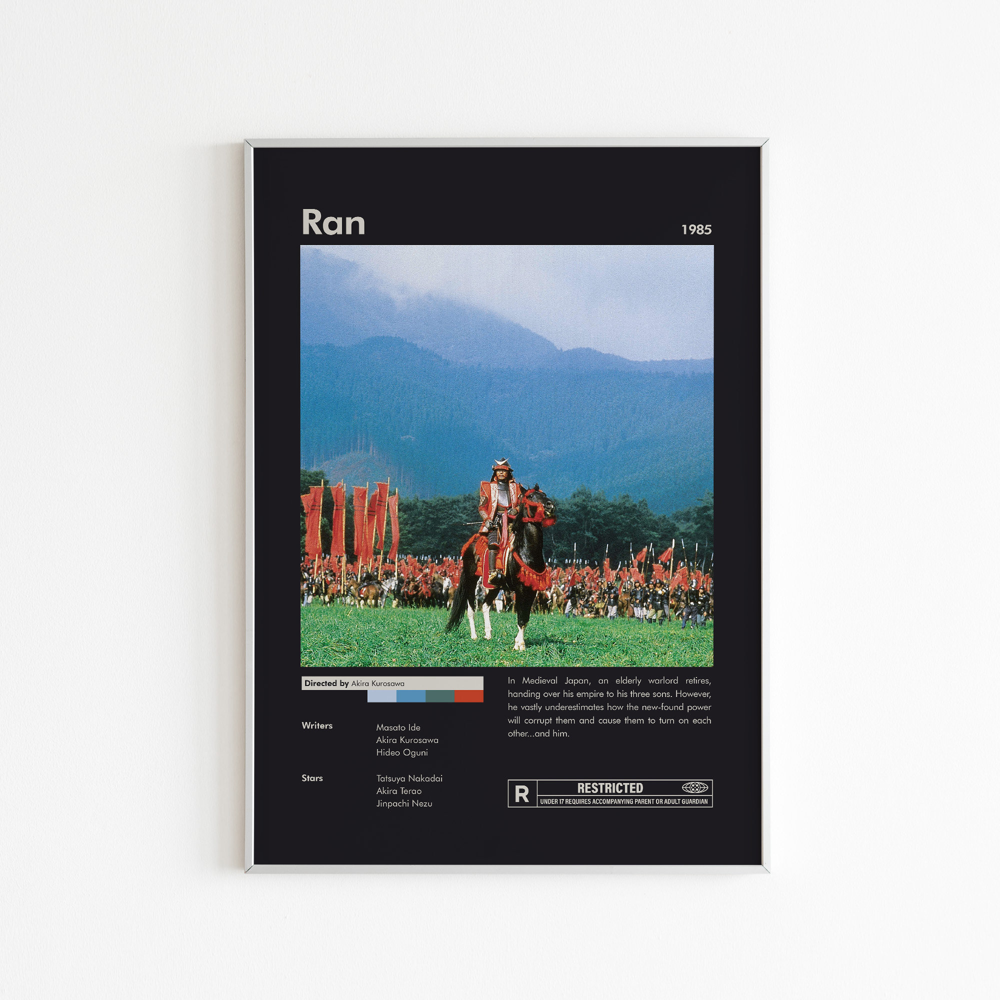 Ran Movie Print Minimalist Movie Poster Akira Kurosawa Custom Movie ...