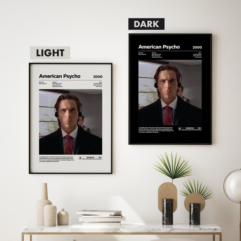 American Psycho Movie Poster | Patrick Bateman Movie Art | Christian ...