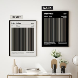 Interstellar Movie Barcode Poster | Sci-fi Film Art Print | Wall Decor | Cinematic Artwork ...