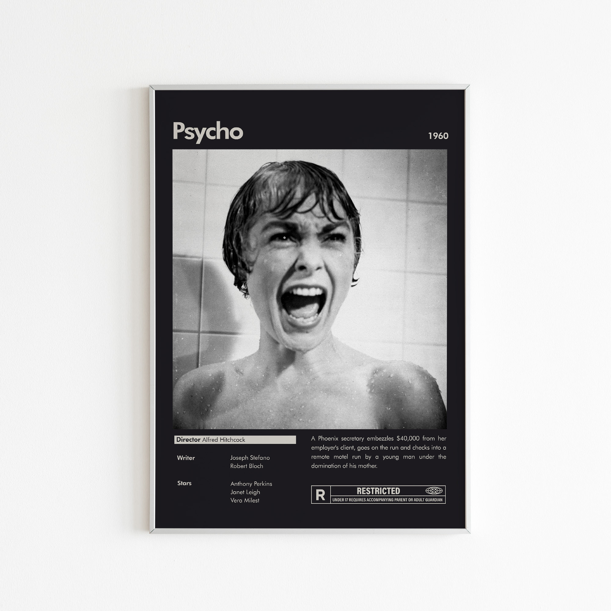 Psycho Film Poster | Minimalistisches Filmplakat | Hitchcock ...