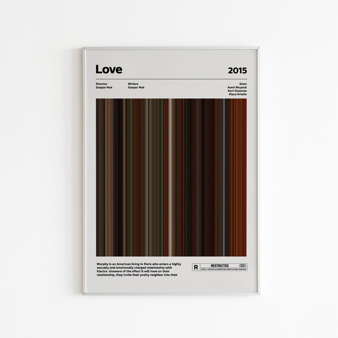 Love Movie Barcode Poster | Gaspar Noé Film Art Print | Unique Wall ...