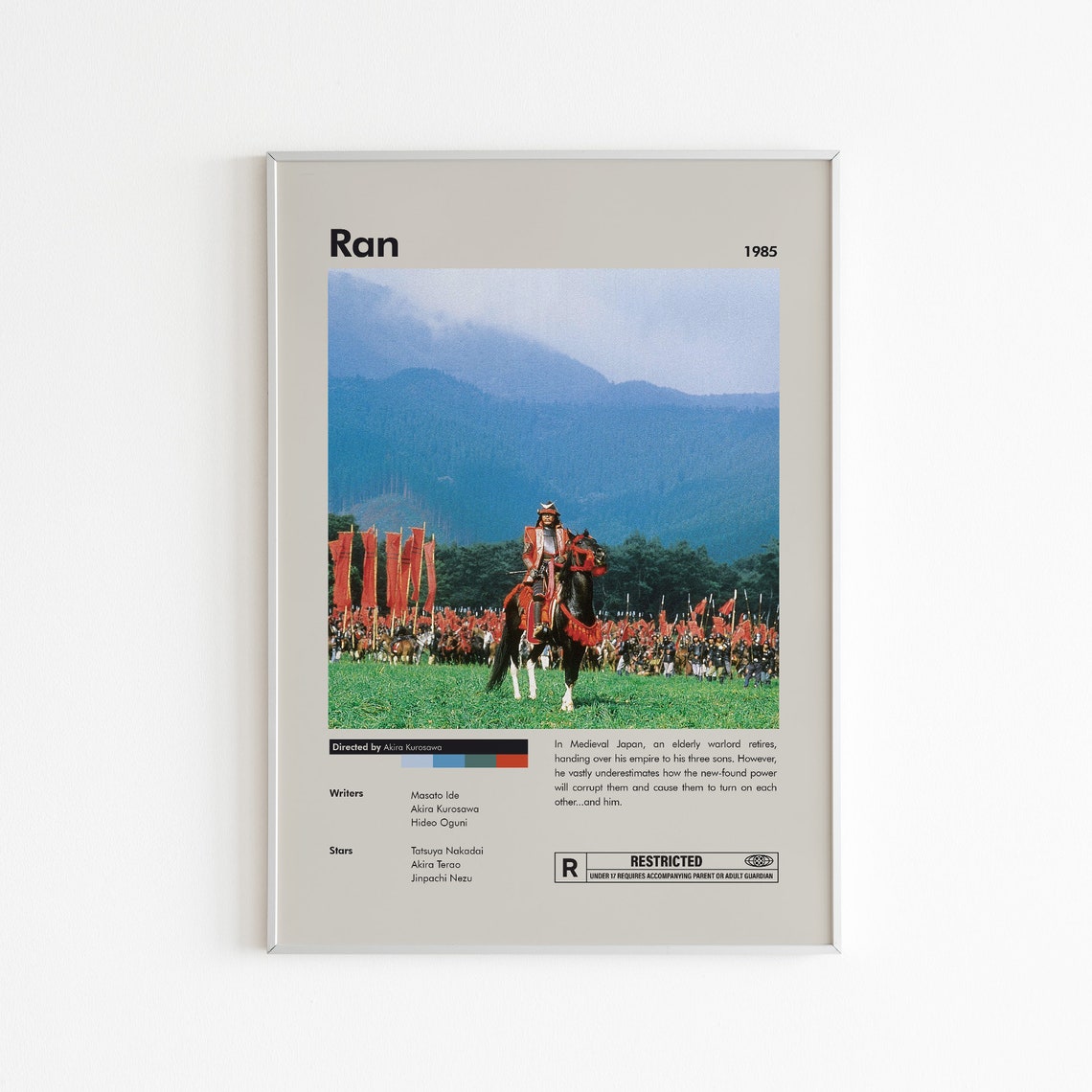 Ran Movie Print | Minimalist Movie Poster | Akira Kurosawa | Custom ...