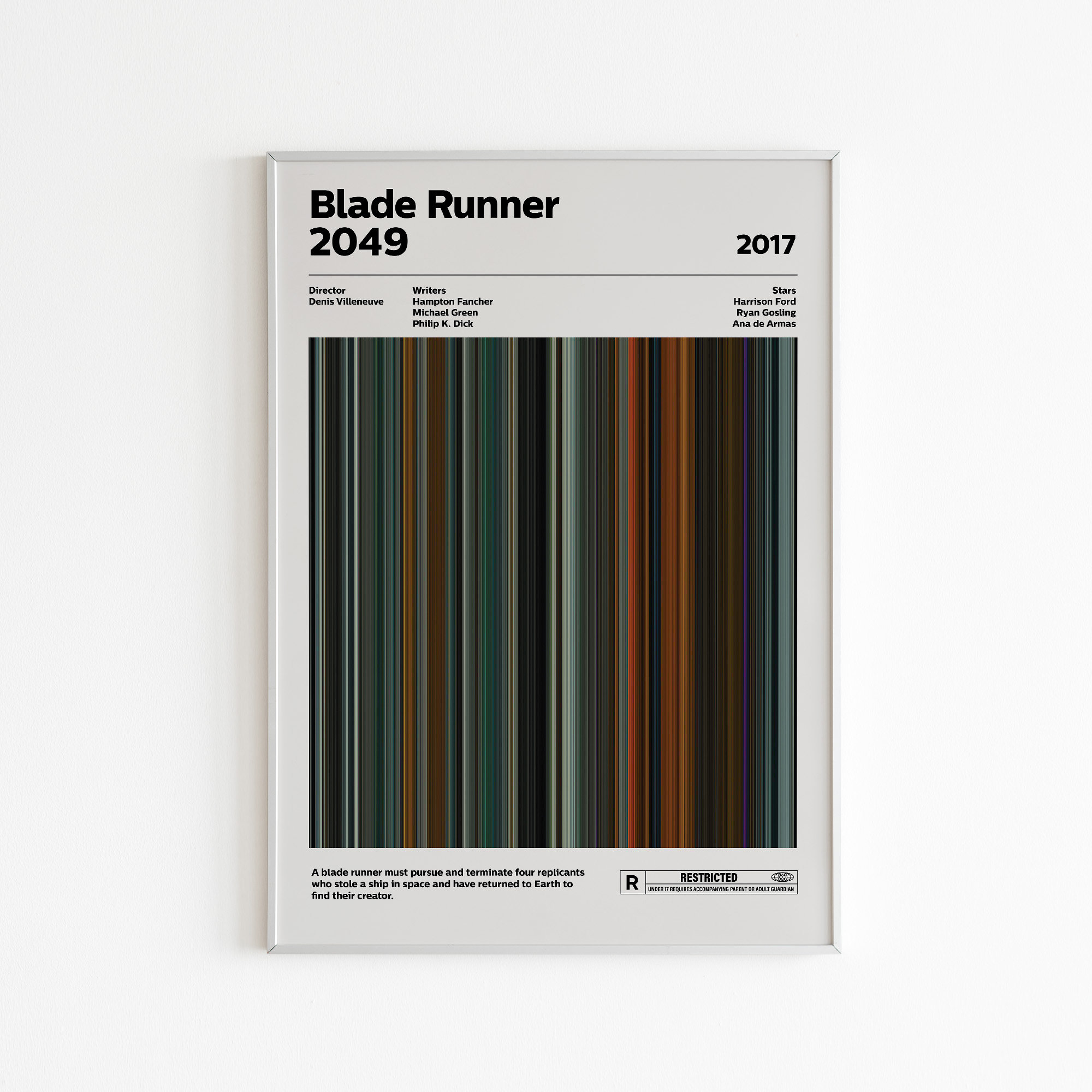Blade Runner 2049 Movie Barcode Poster | Sci-fi Film Art Print | Unique ...