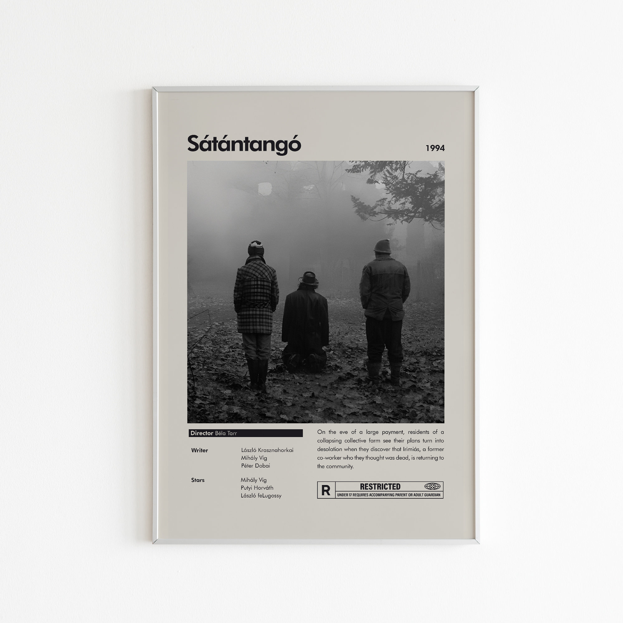 Satantango Movie Poster Béla Tarr Movies Minimalist Movie Poster Custom ...