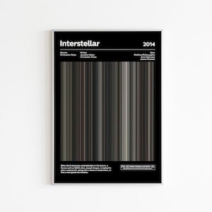 Interstellar Movie Barcode Poster | Sci-fi Film Art Print | Wall Decor | Cinematic Artwork ...