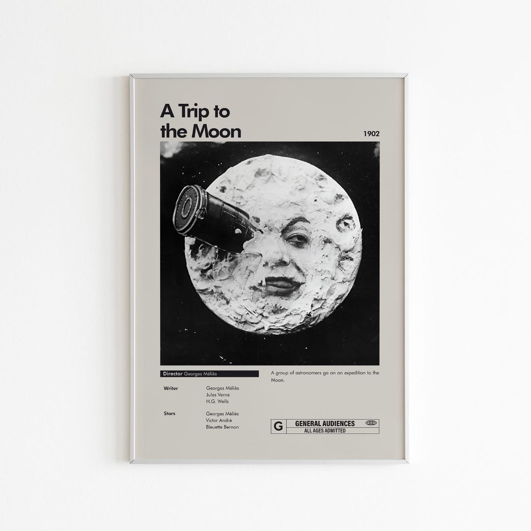A Trip to the Moon Poster | 1902 Georges Méliès Classic | Vintage Sci ...