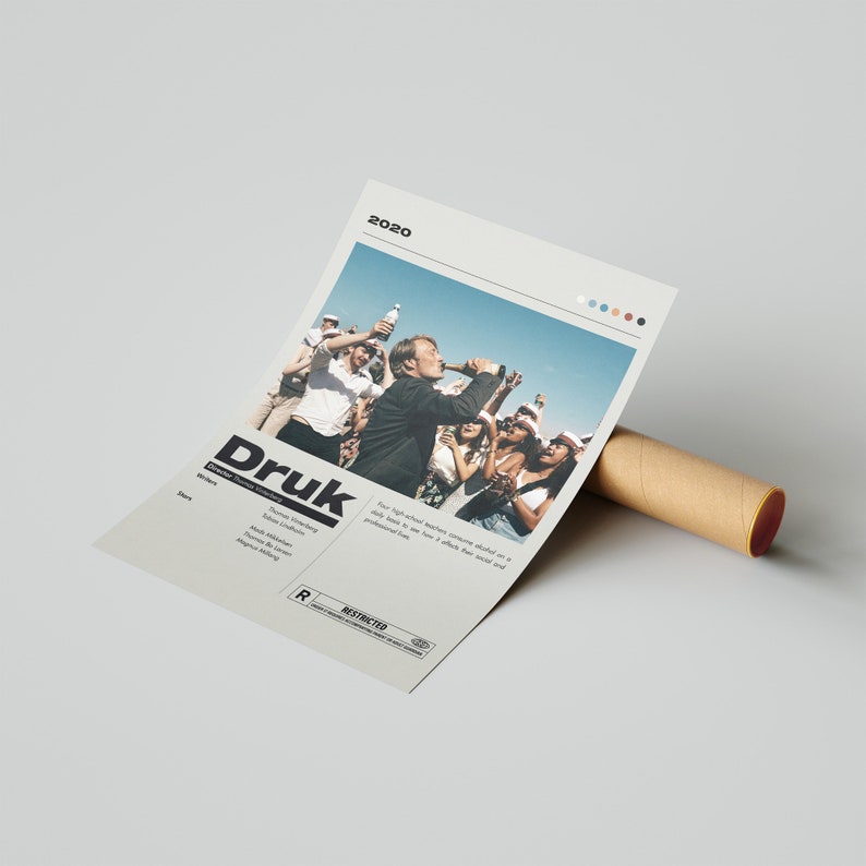 Druk (another Round) Movie Poster: Minimalist Film Print - Etsy