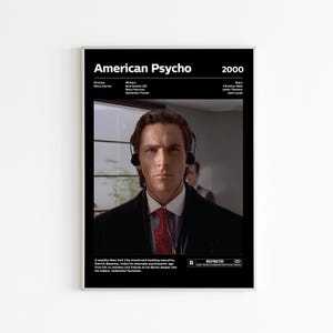 American Psycho Movie Poster | Patrick Bateman Movie Art | Christian ...