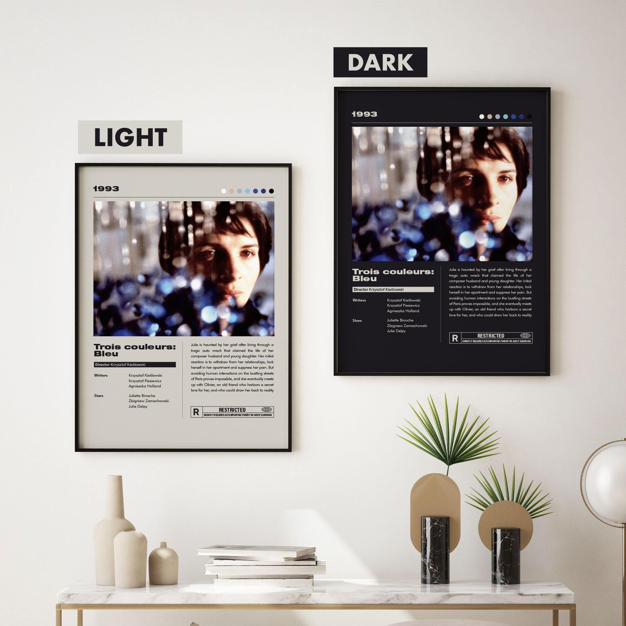 Three Colors Blue Movie Poster: Minimalist Wall Art Print - Etsy