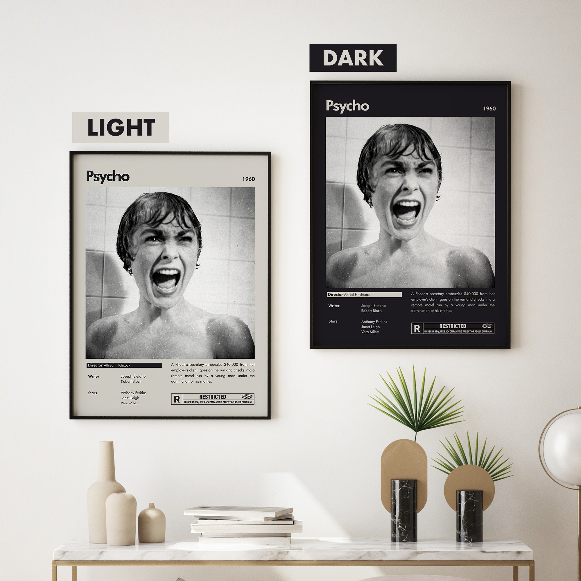 Psycho Film Poster Minimalistisches Filmposter Alfred Hitchcock ...