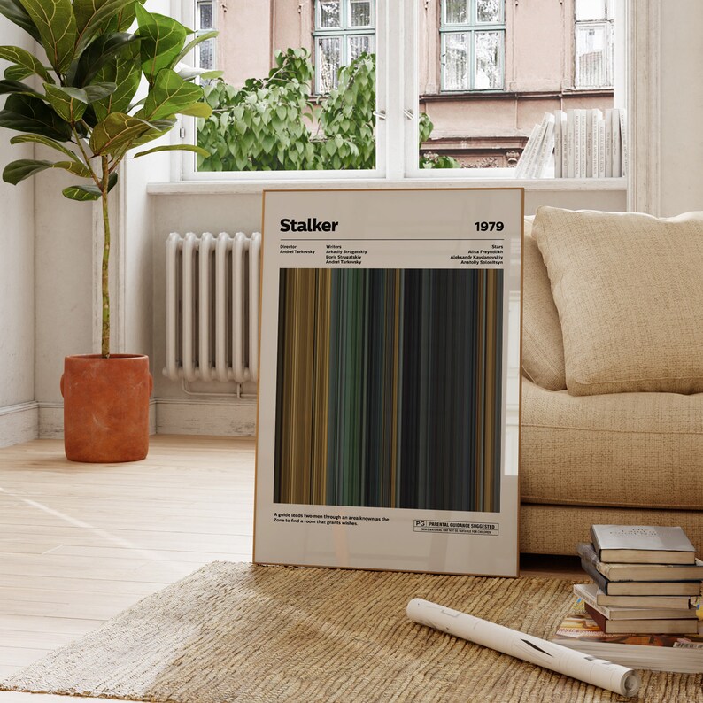 Stalker Movie Barcode Poster | Andrei Tarkovsky Film Art Print | Unique ...