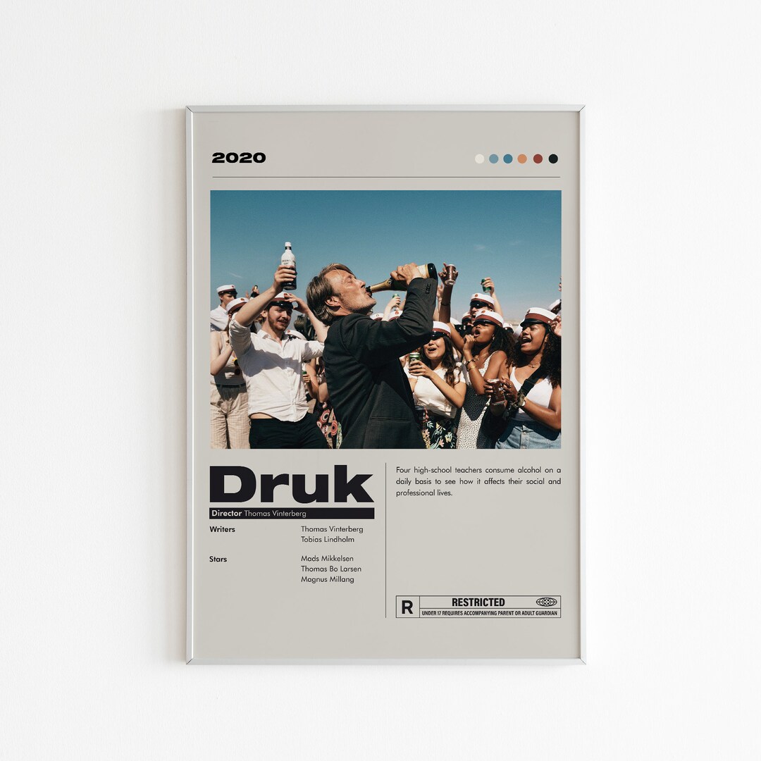 Another Round ''druk'' Movie Poster | Minimalist Movie Poster | Mads ...