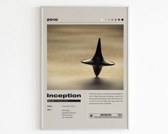 Inception Christopher Nolan Minimalist Movie Poster, Movie Art, Vintage ...