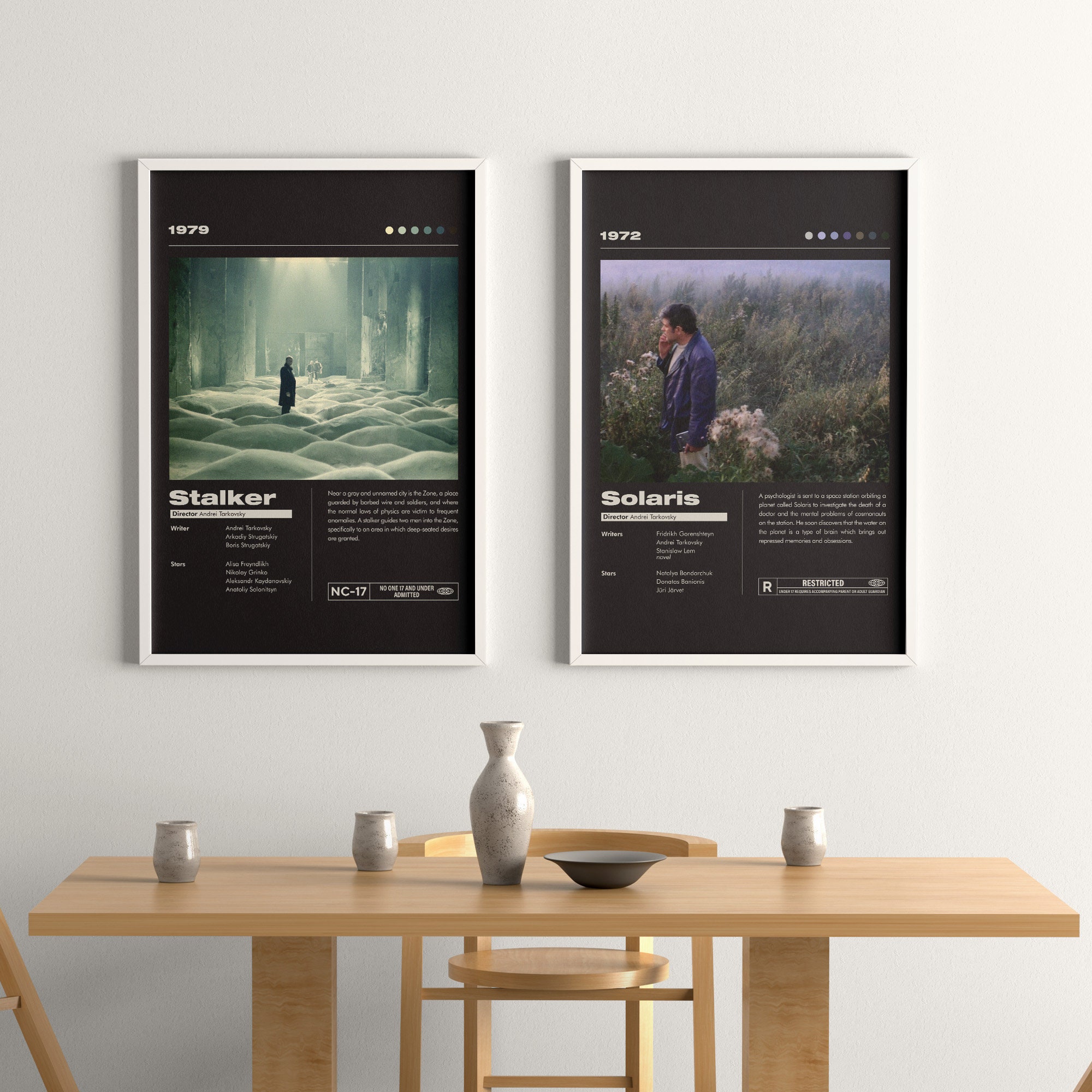 Tarkovsky Set of 2 Movie Poster Minimalist Movie Poster - Etsy