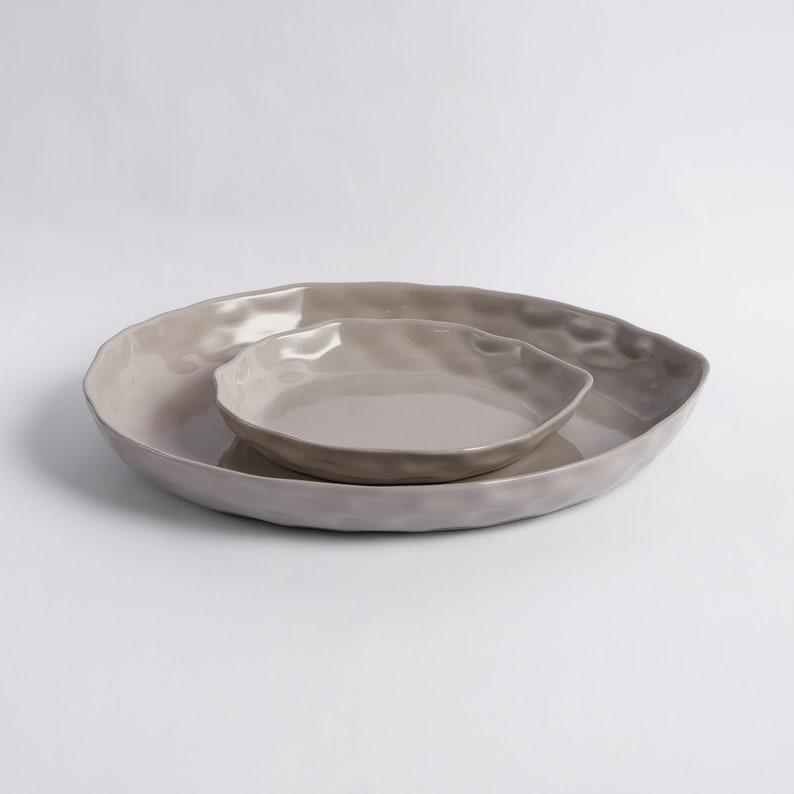 Gray Ceramic Dinner Plate| Side Plate| Large Plate| Pasta Plate ...