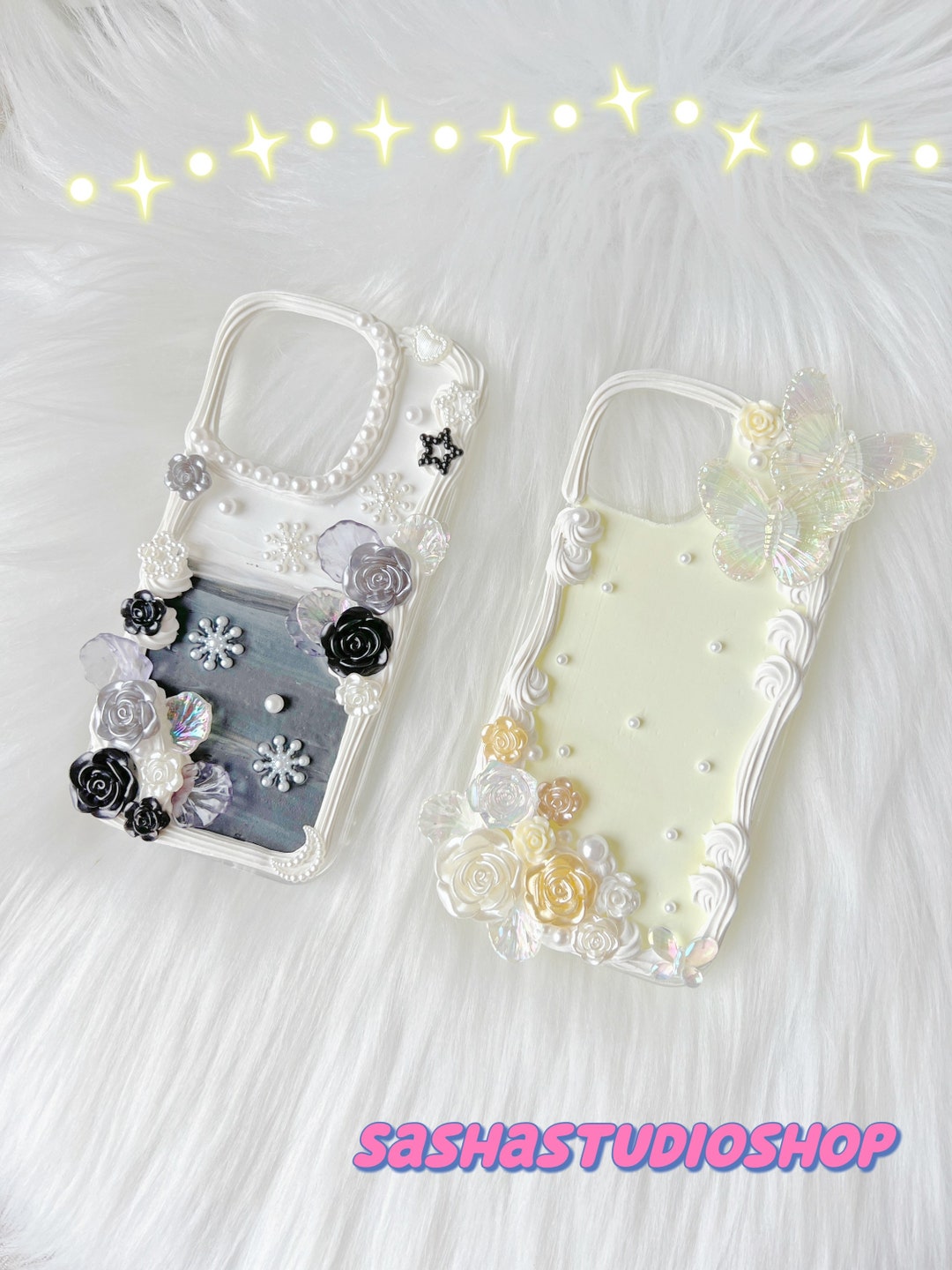 Decoden Fairy Aesthetic Butterfly Phone Case With Pearls and Resin ...