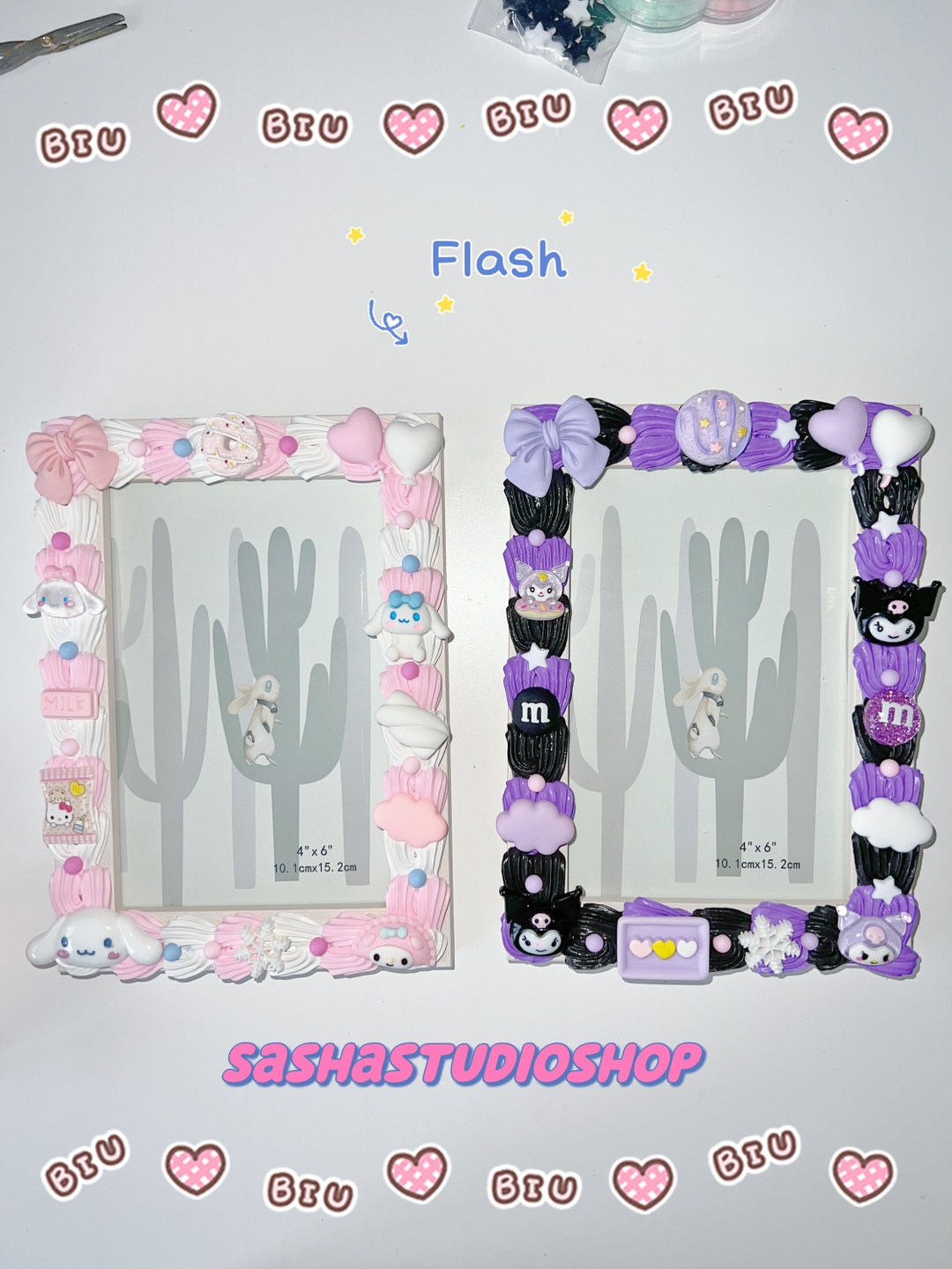 Decoden Handmade Kawaii Photo Frame Decorated Tabletop Photo Frame 4x6 ...