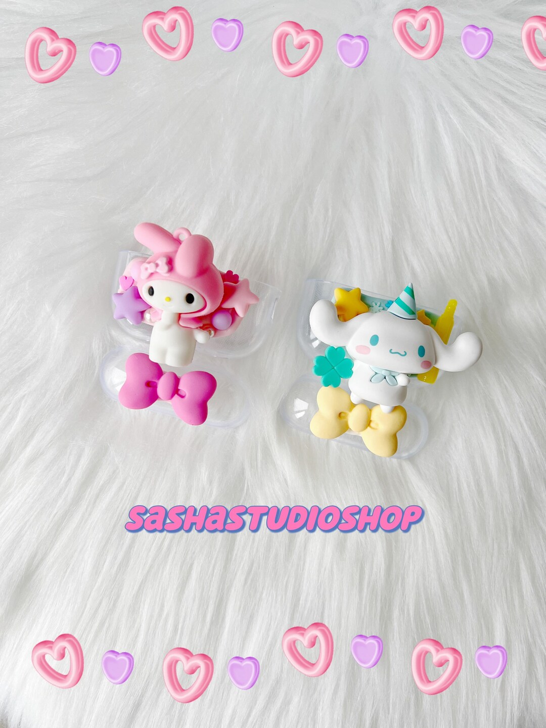 Decoden Handmade Bunny Kitty Shell Headphone Case for iPhone Airpods 1 ...