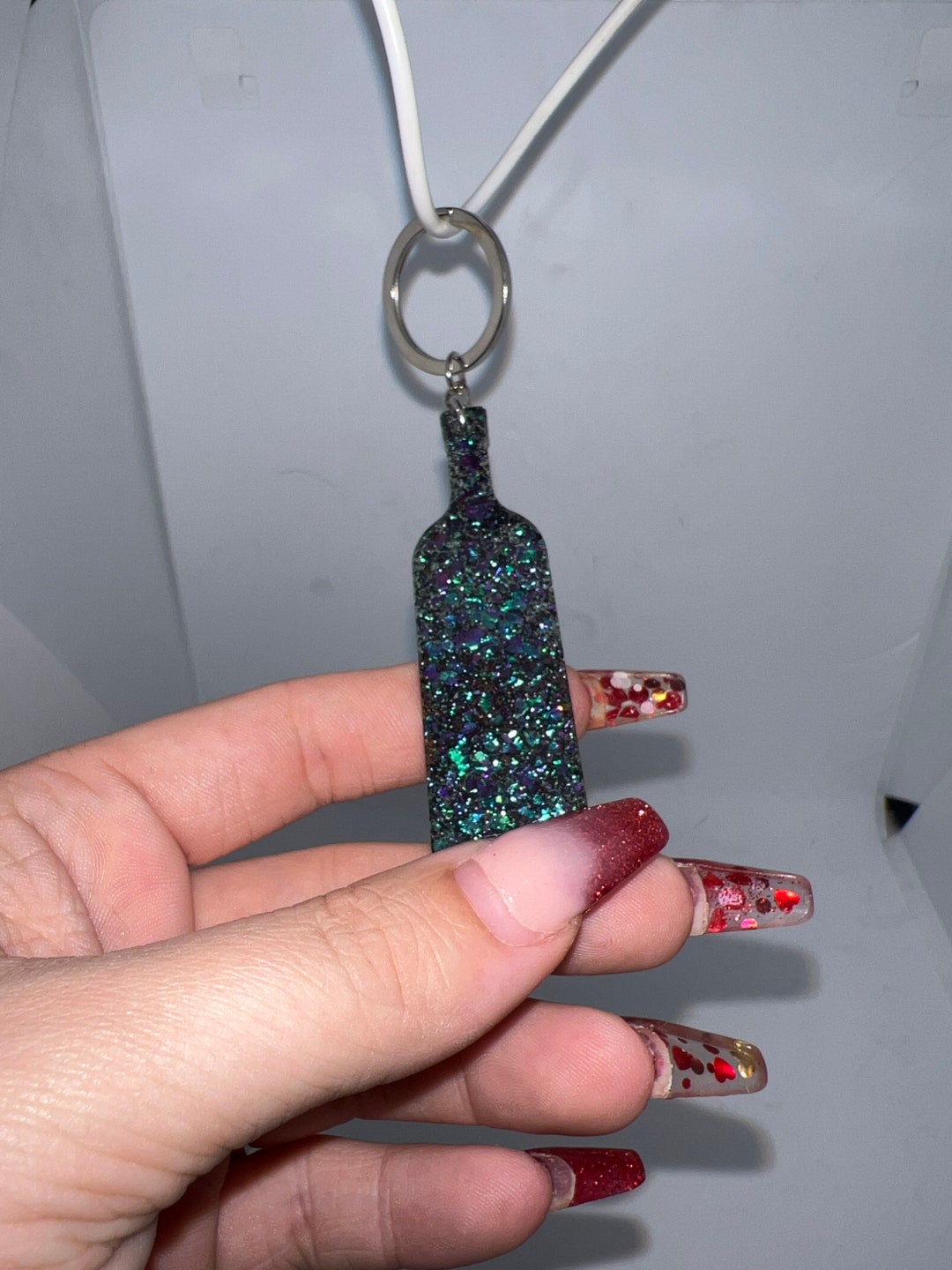 Wine Glass/bottle Keychain - Etsy