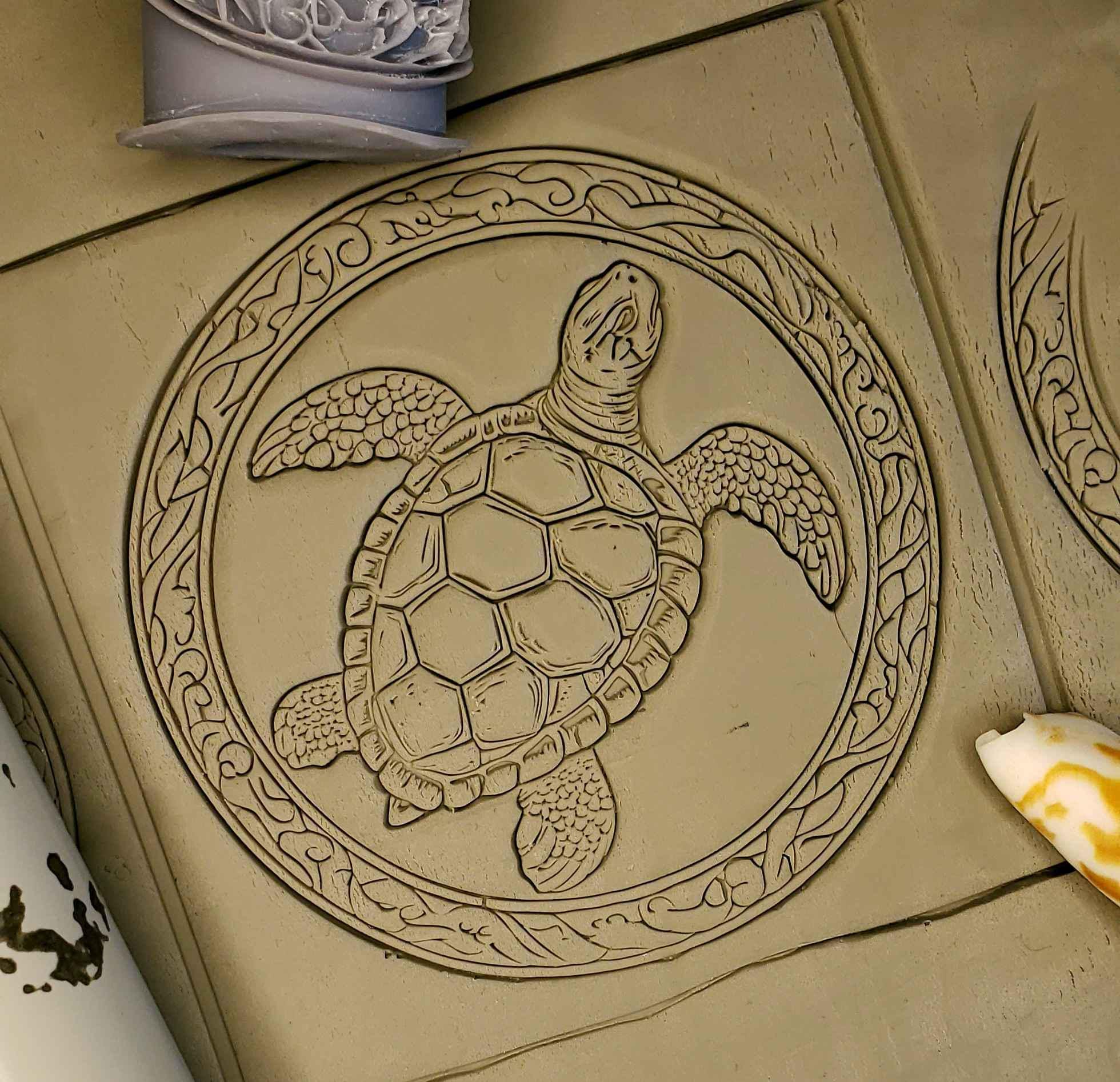 Clay Tile Roller - Sea Turtle - Etsy