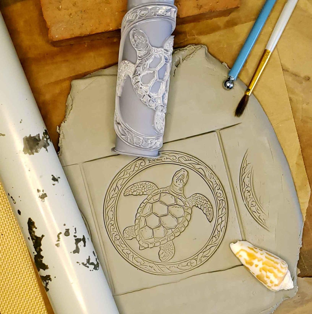 Clay Tile Roller - Sea Turtle - Etsy