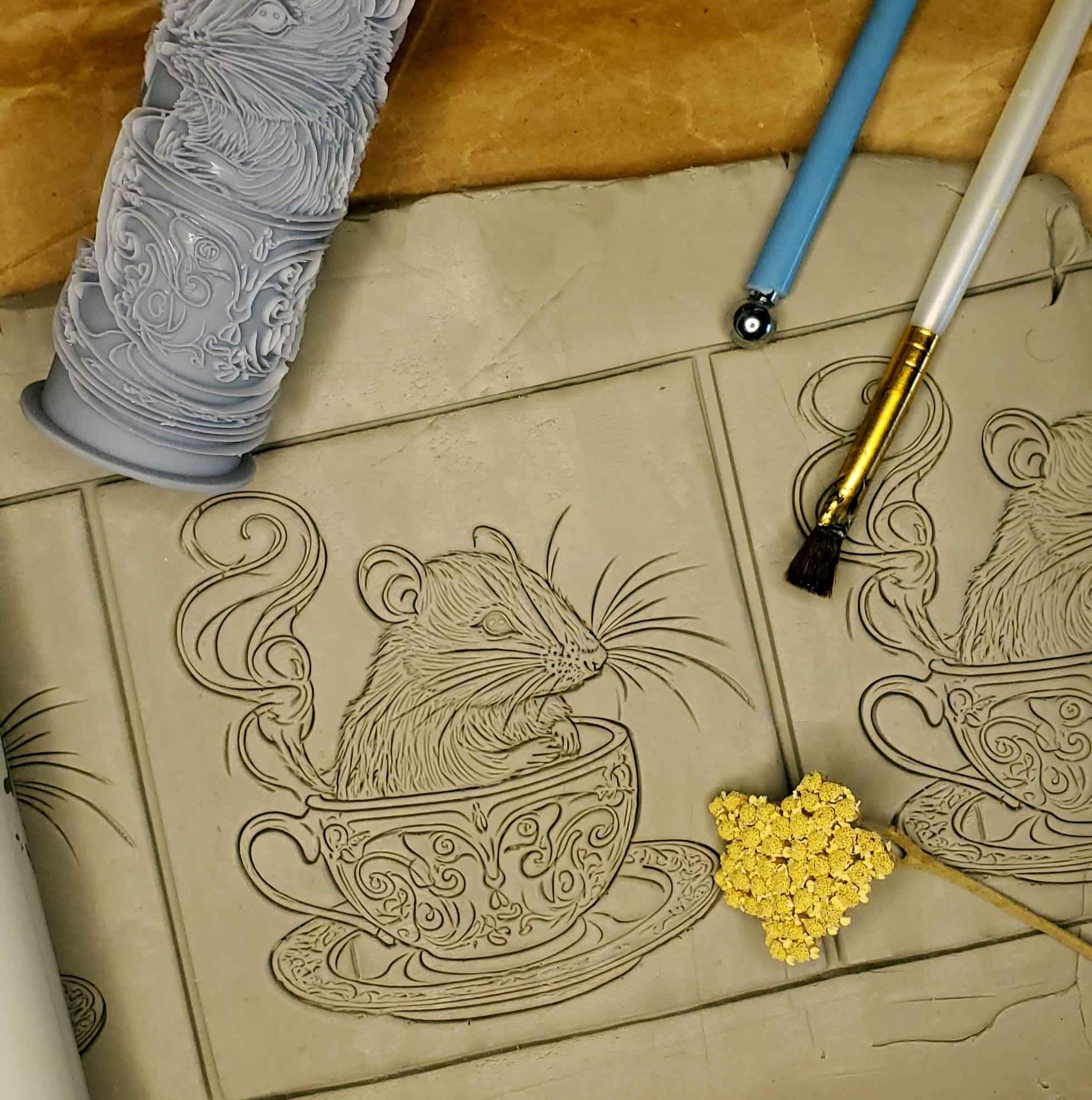 Clay Tile Roller - Teacup Rat - Etsy