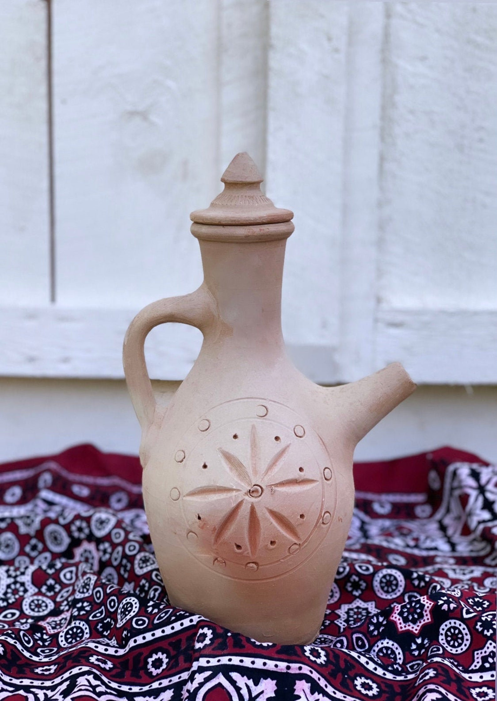 Handmade Clay Pitcher Jug With Lid | Natural Clay Water Jug | South ...