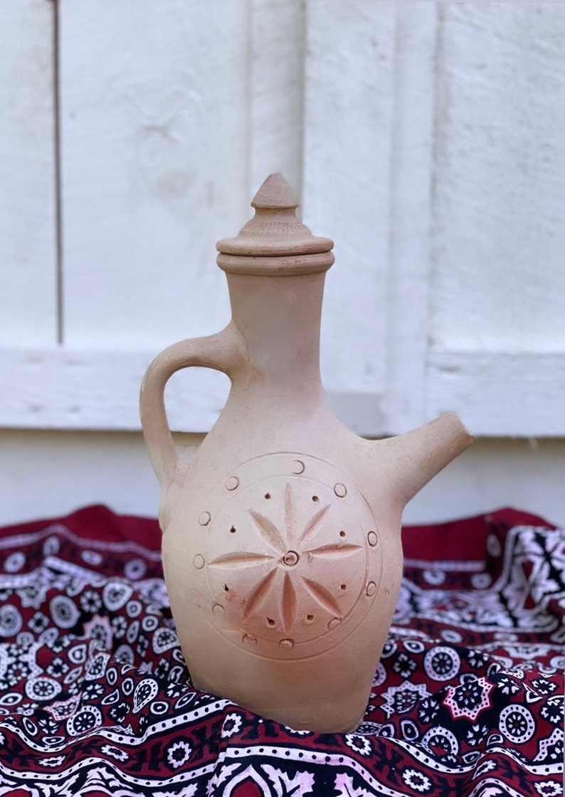 Handmade Clay Pitcher Jug With Lid | Natural Clay Water Jug | South ...