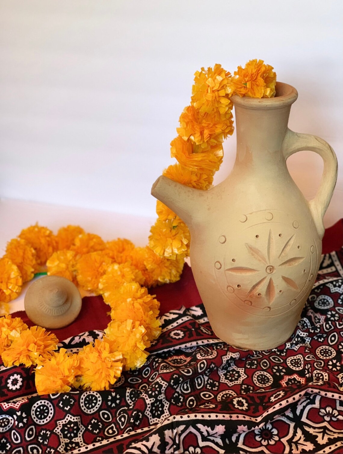 Handmade Clay Pitcher Jug With Lid | Natural Clay Water Jug | South ...