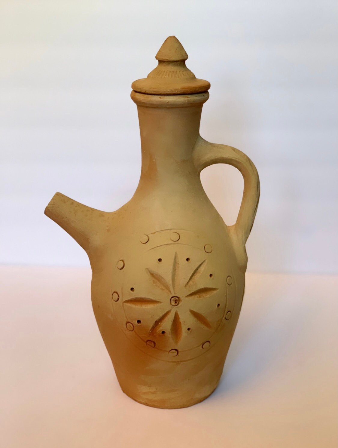 Handmade Clay Pitcher Jug With Lid | Natural Clay Water Jug | South ...