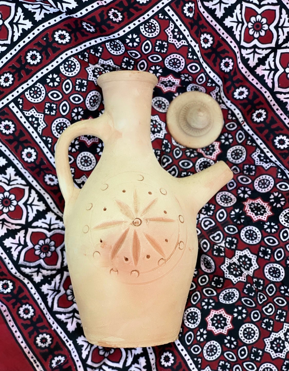 Handmade Clay Pitcher Jug With Lid | Natural Clay Water Jug | South ...