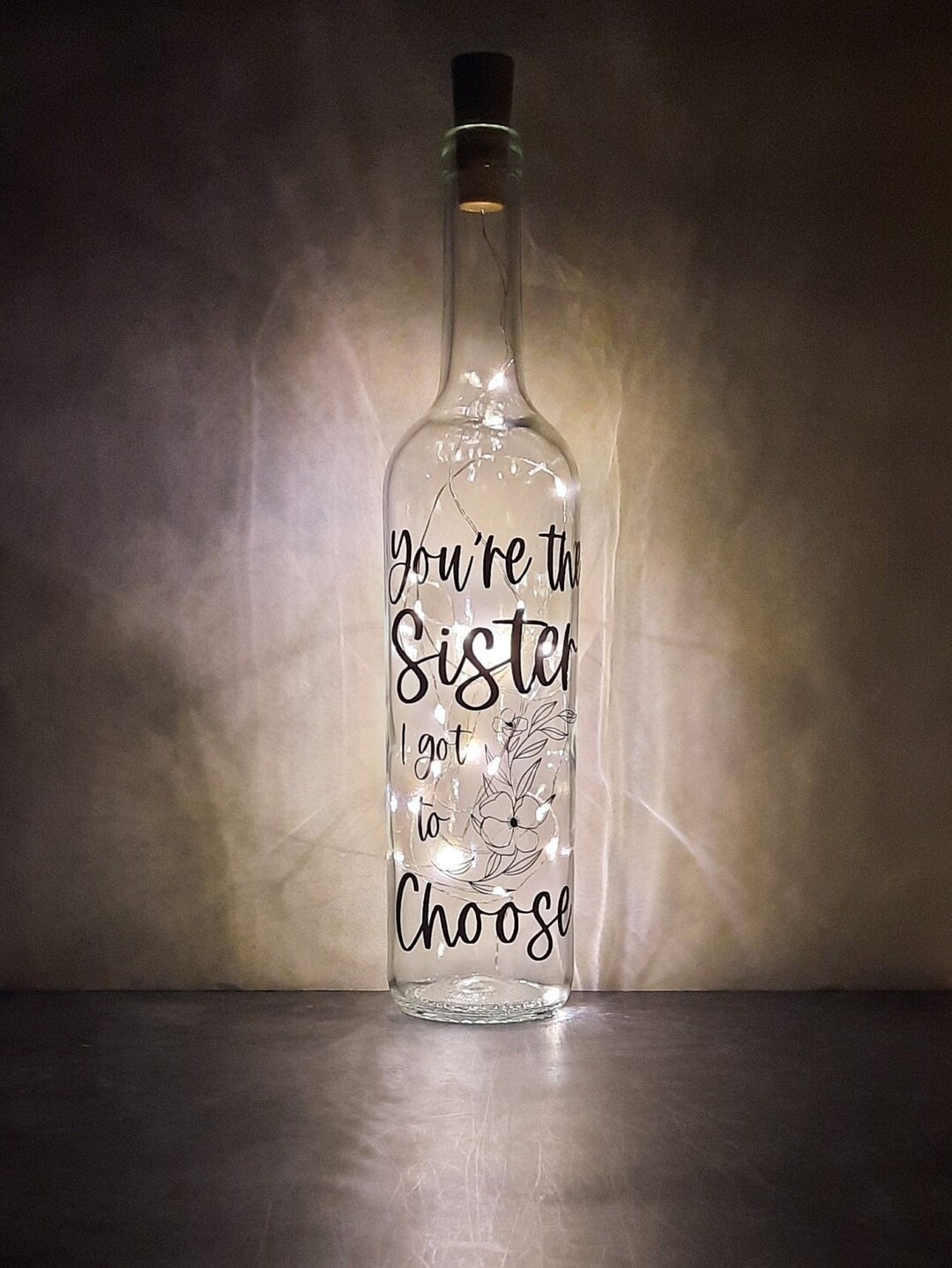 Sister I Got to Choose Wine Bottle Light, Unique Gift for Her, Home ...