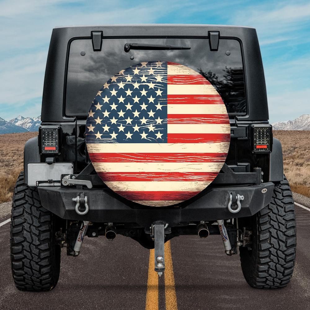 Custom Flags Tire Cover, USA Flag Tire Cover for Cars, Custom Tire ...