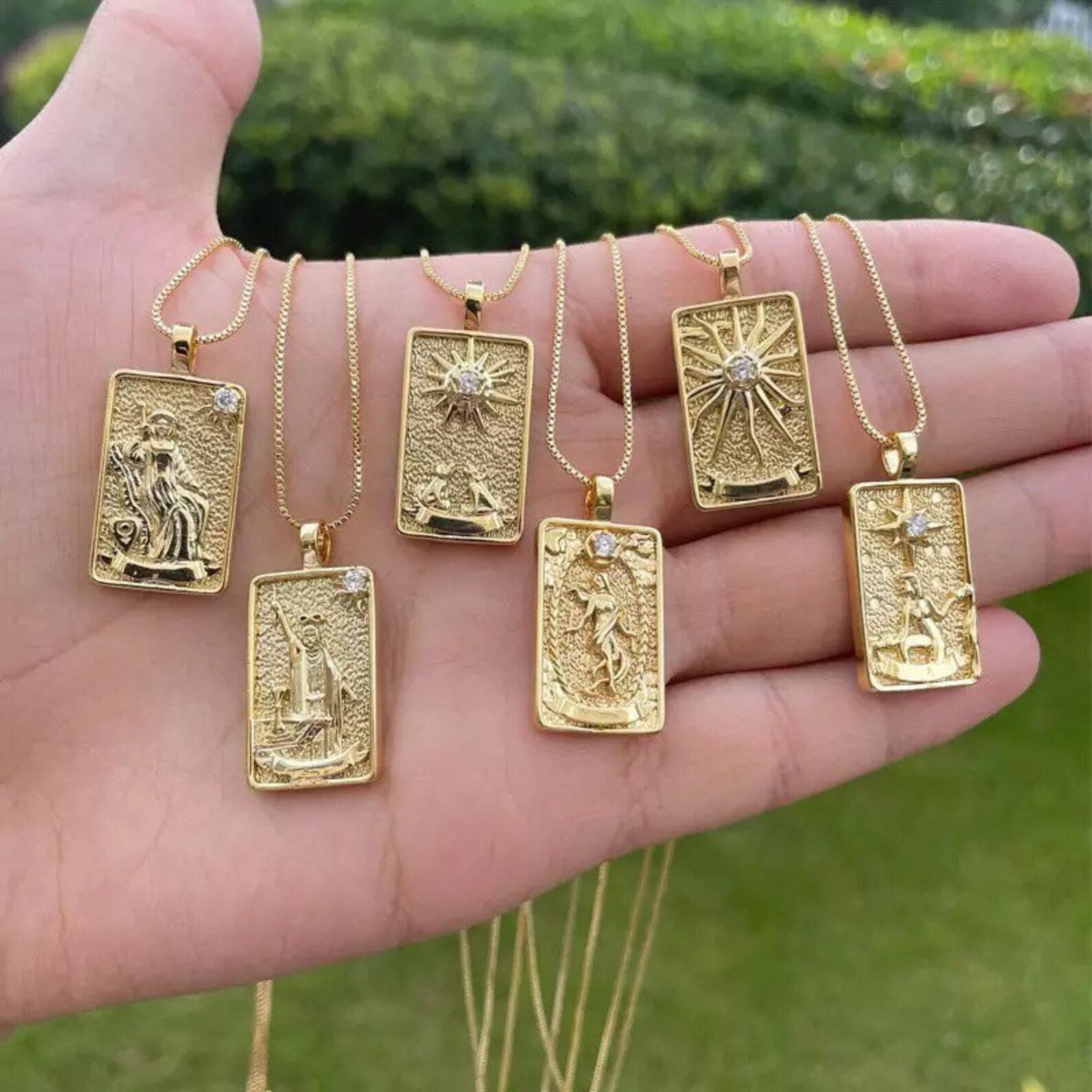 Dawapara Tarot Cards Necklace Prosperity Amulet Stainless Steel Classic ...