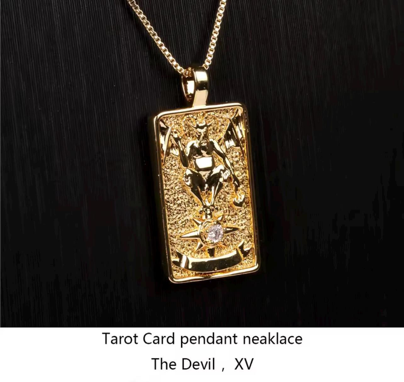 Dawapara Tarot Cards Necklace Prosperity Amulet Stainless Steel Classic ...
