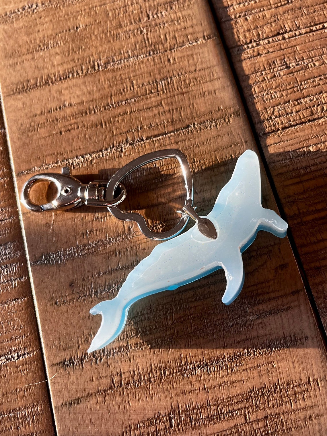 Keychain, Shaker, Shaker Keychain, Blue, Whale, Space, Resin, Glitter ...