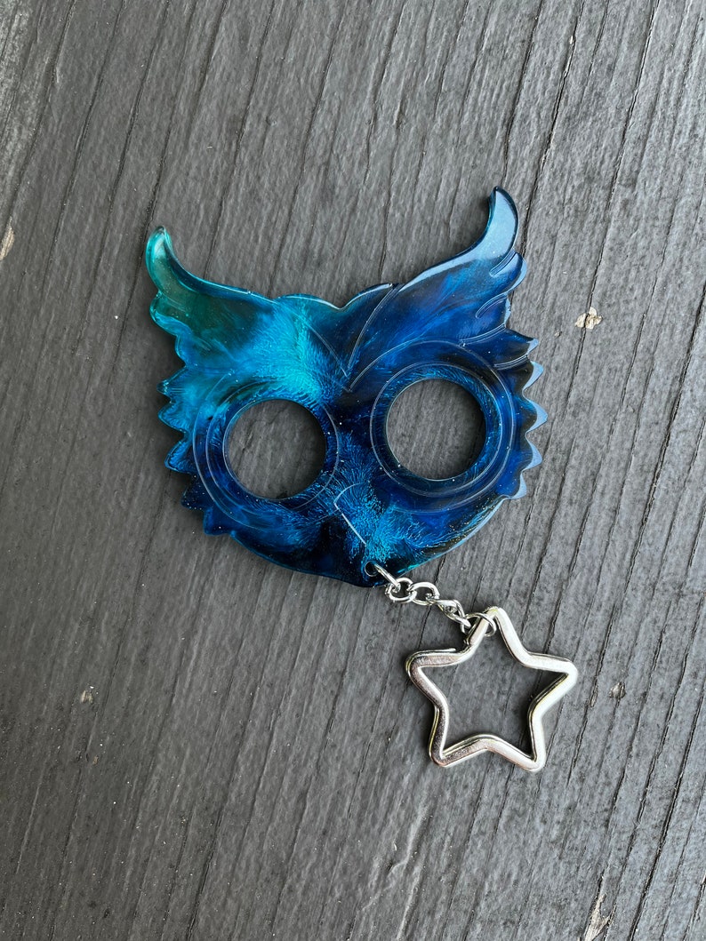 Owl Night Sky Stars Night Owl Keychain Decorative - Etsy