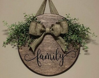 12” Round Family Sign - Etsy