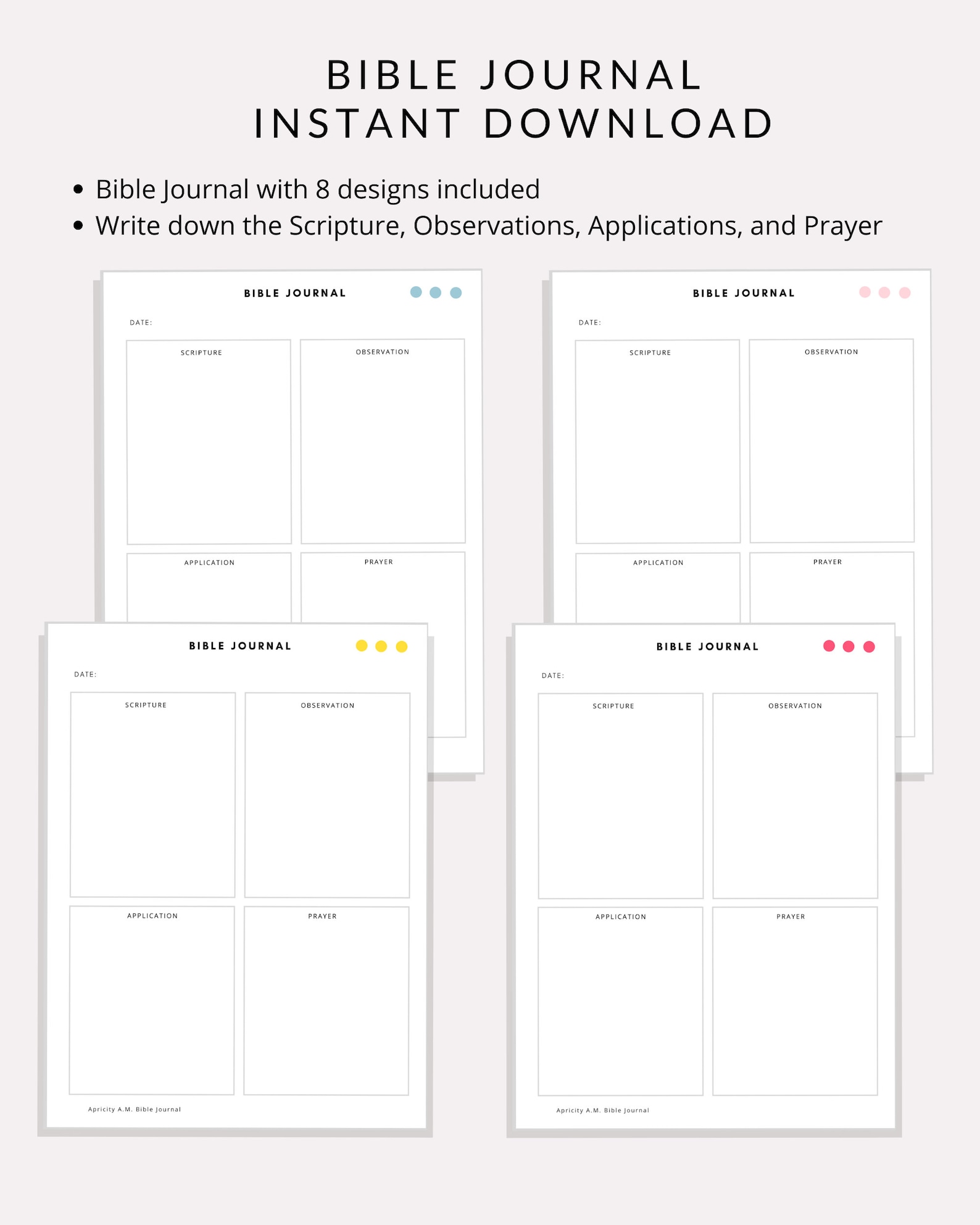 Bible Journal Printable, Bible Study Journal, SOAP Bible Study ...