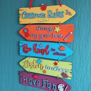 Hanging Direction Signs, Home Decor, Classroom Decor, Children's Room ...